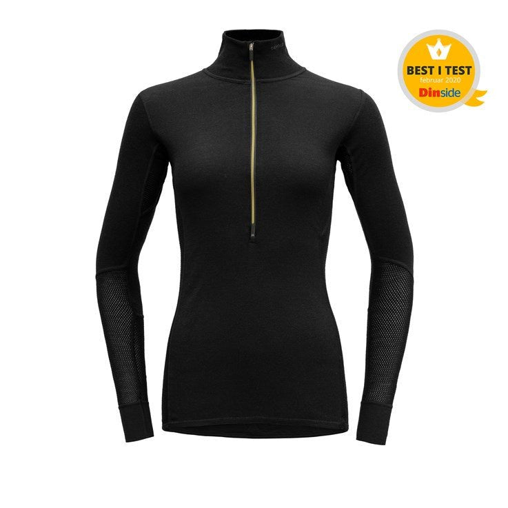 Women's Wool Mesh Merino 190 Zip Neck Caviar – Devold New Zealand